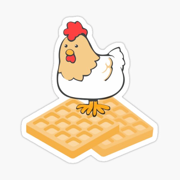 "Chicken and waffles funny design" Sticker by TimShane | Redbubble