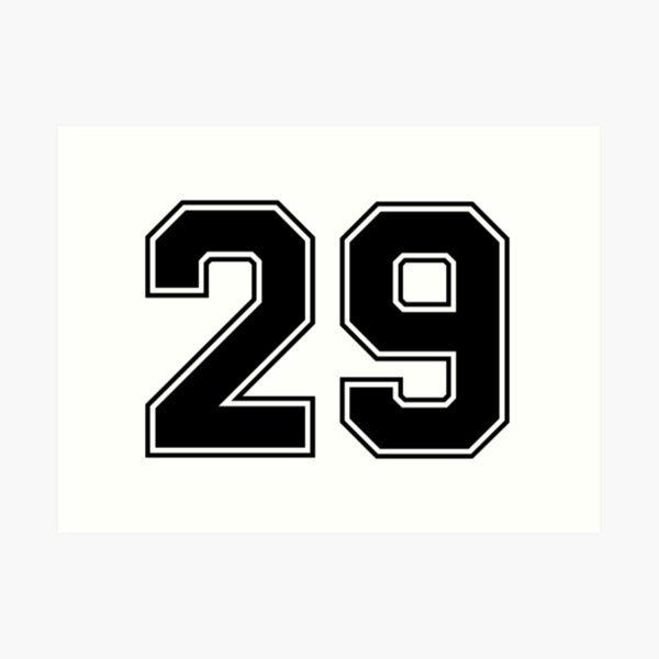 "29 American Football Classic Vintage Sport Jersey Number in black ...