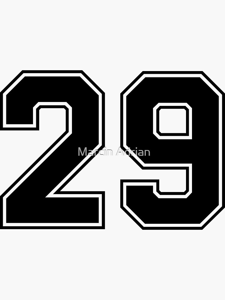 Pegatina «29 Número clásico de Jersey de deporte clásico de fútbol ...