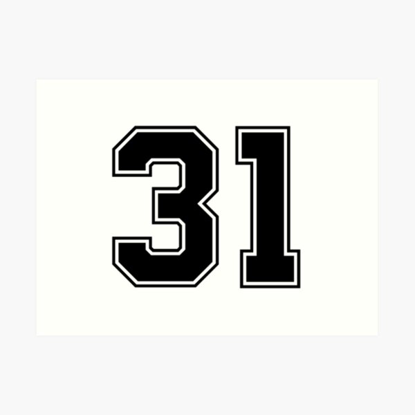 "31 American Football Classic Vintage Sport Jersey Number in black ...