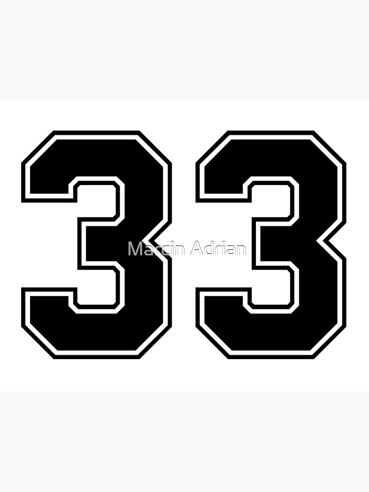 "33 American Football Classic Vintage Sport Jersey Number in black ...