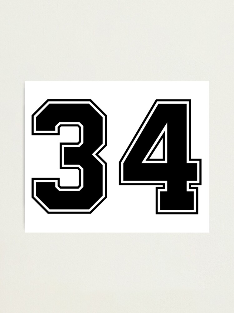 "34 American Football Classic Vintage Sport Jersey Number in black ...