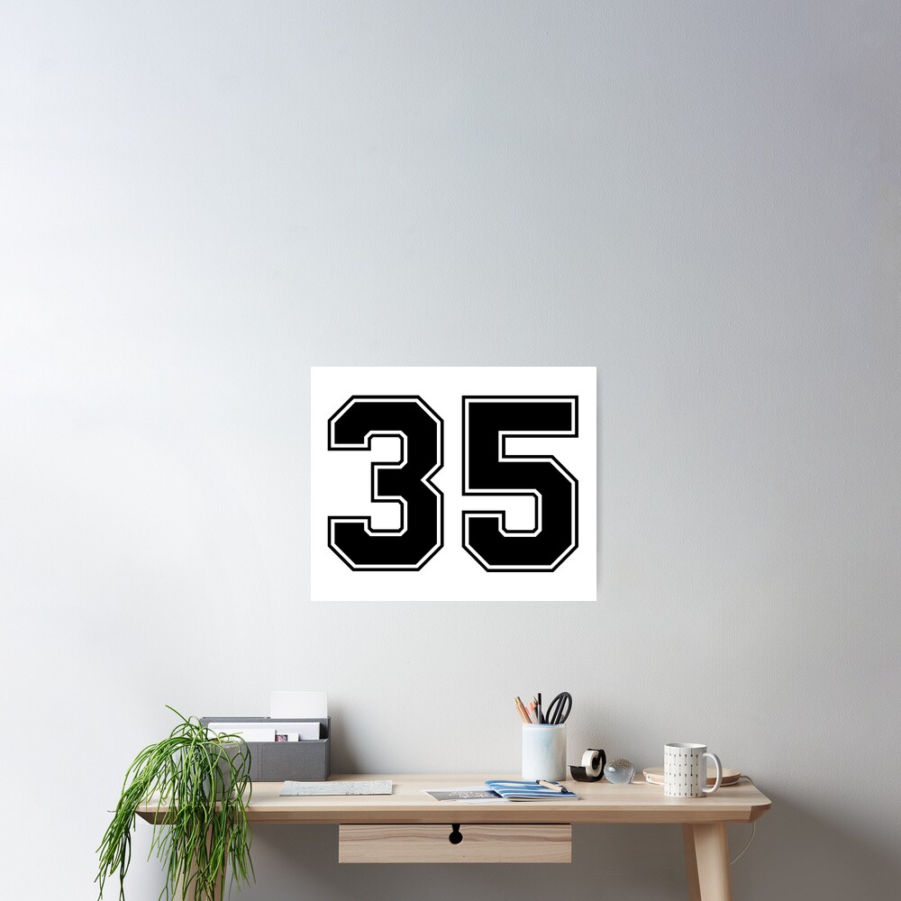 "35 American Football Classic Vintage Sport Jersey Number in black ...