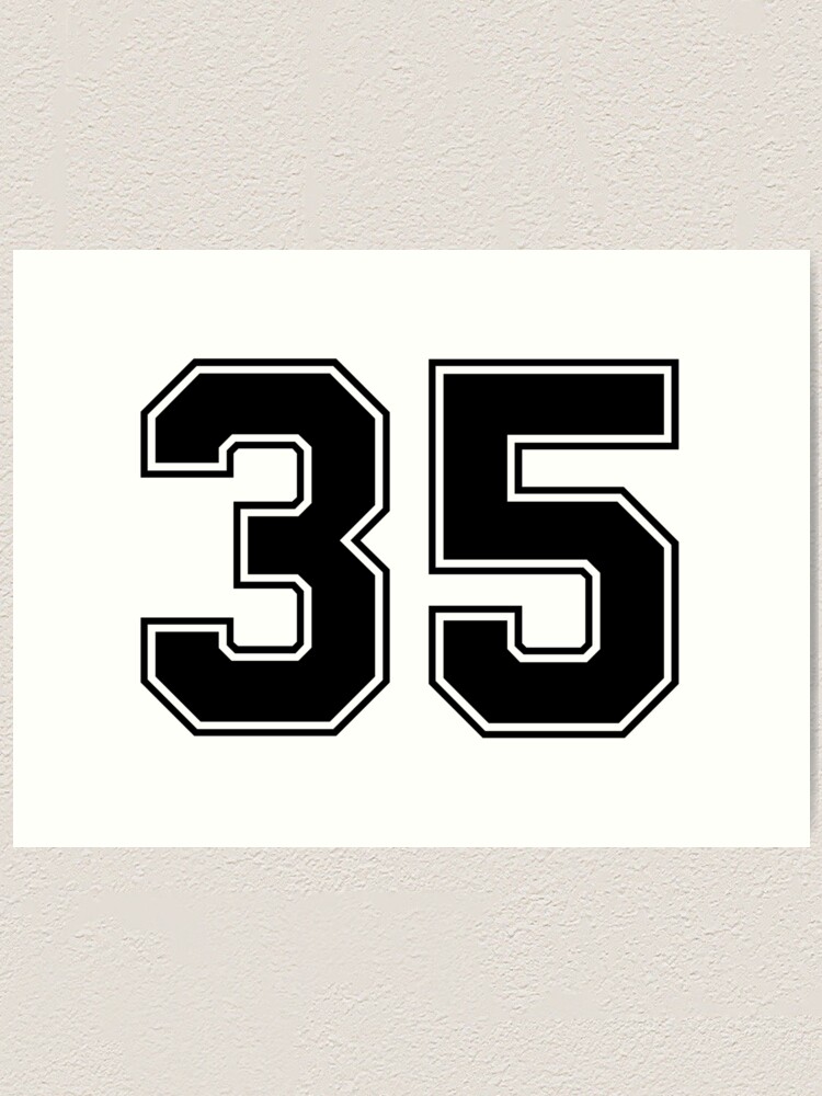 "35 American Football Classic Vintage Sport Jersey Number in black ...