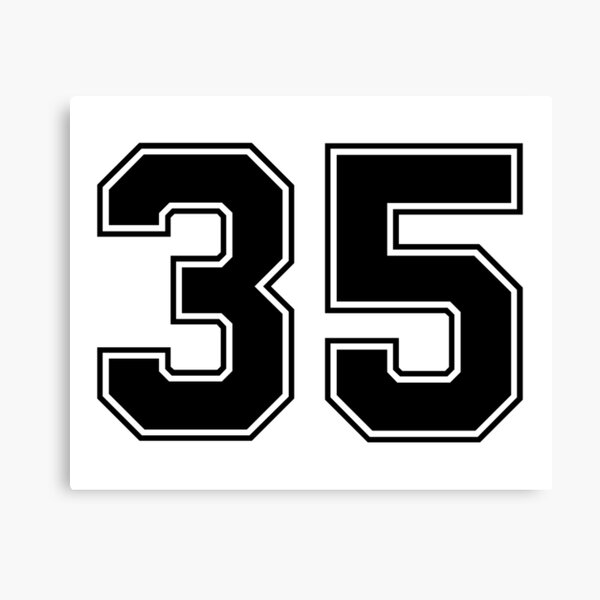 "35 American Football Classic Vintage Sport Jersey Number in black ...