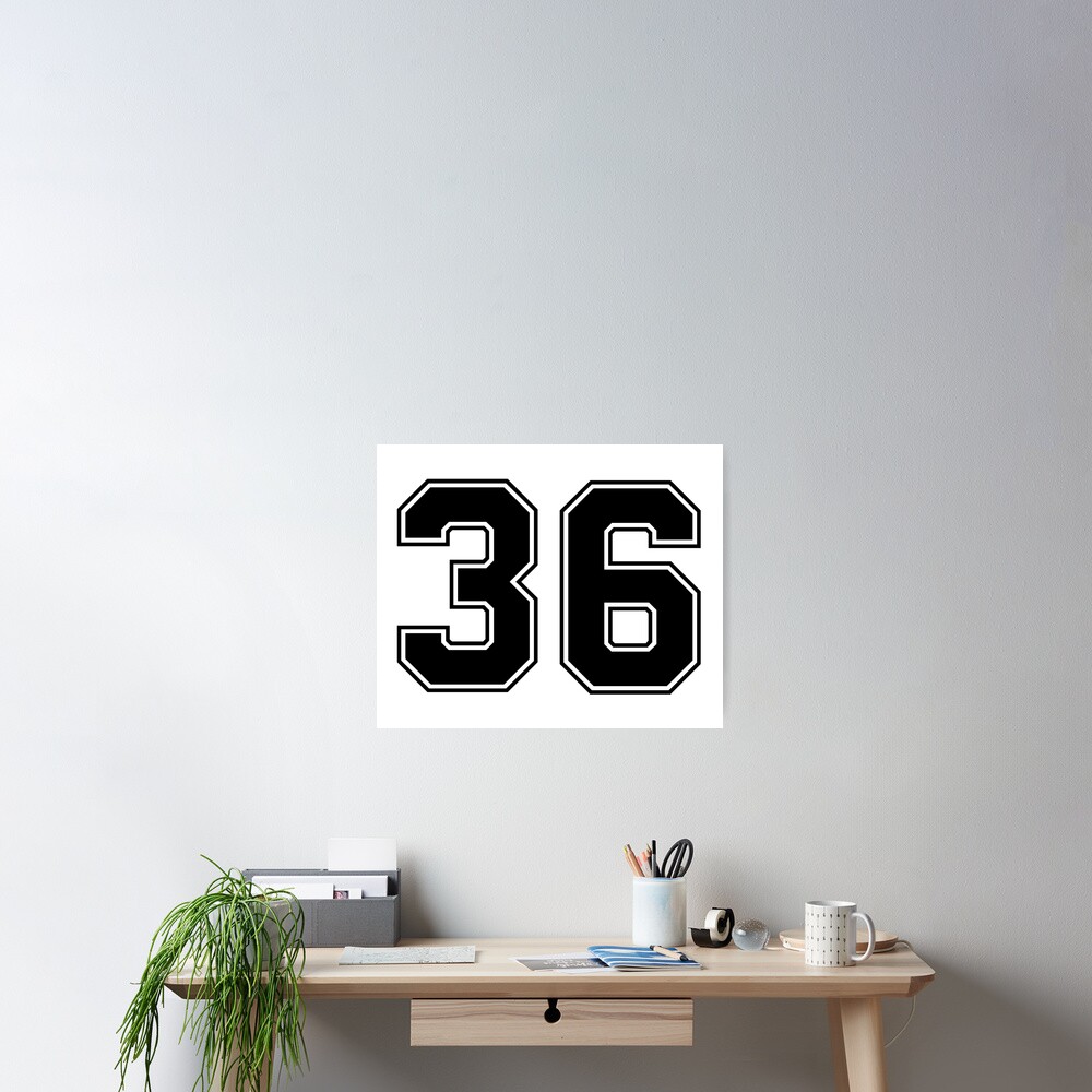 "36 American Football Classic Vintage Sport Jersey Number in black ...