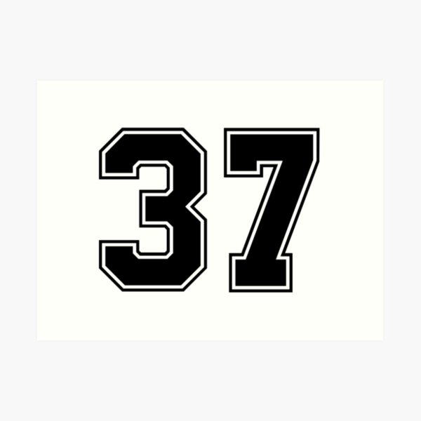 "37 American Football Classic Vintage Sport Jersey Number in black ...