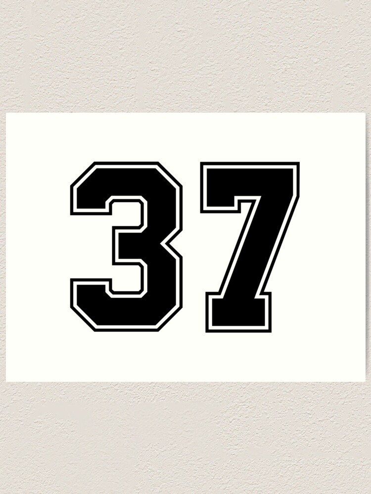 "37 American Football Classic Vintage Sport Jersey Number in black ...