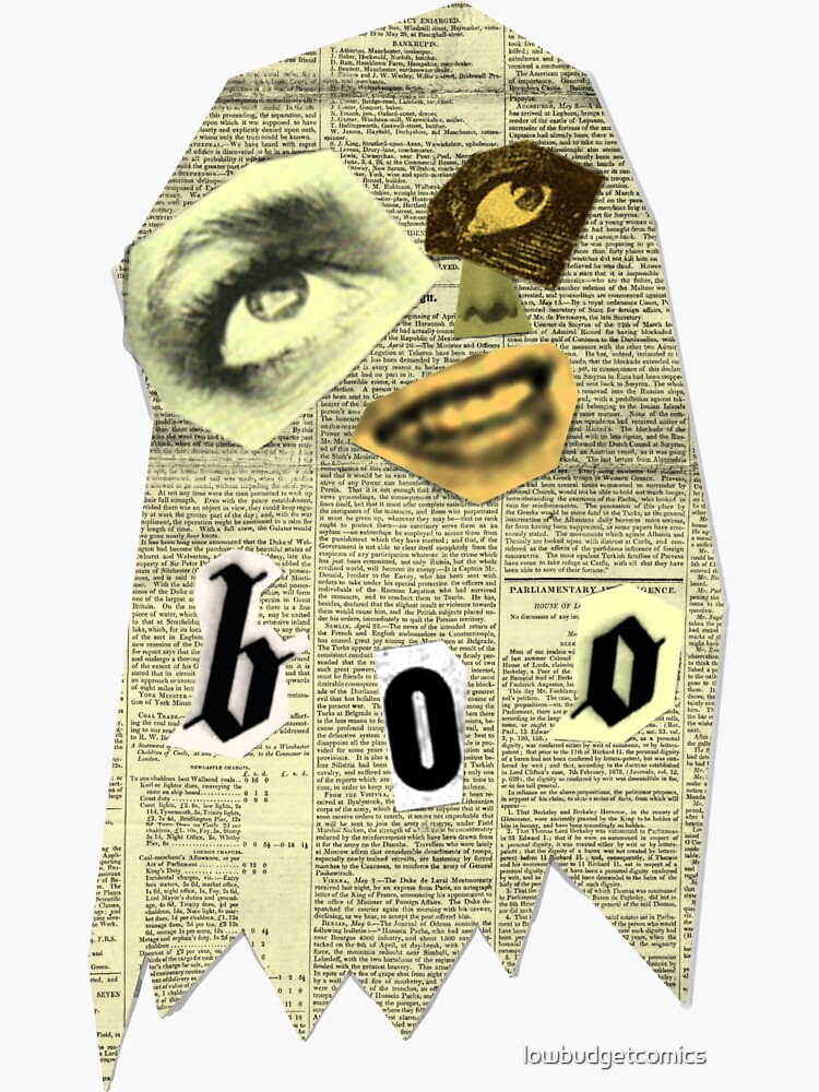 "Ransom Note Ghost" Sticker for Sale by lowbudgetcomics | Redbubble