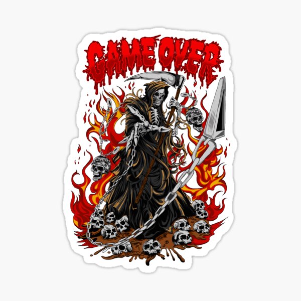 "Chaserz Game Over Reaper III" Sticker for Sale by Chaserz | Redbubble