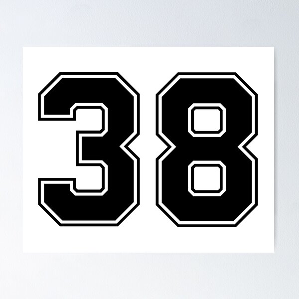 "38 American Football Classic Vintage Sport Jersey Number in black ...