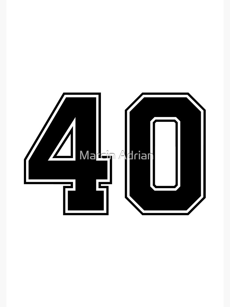 "40 American Football Classic Vintage Sport Jersey Number in black ...
