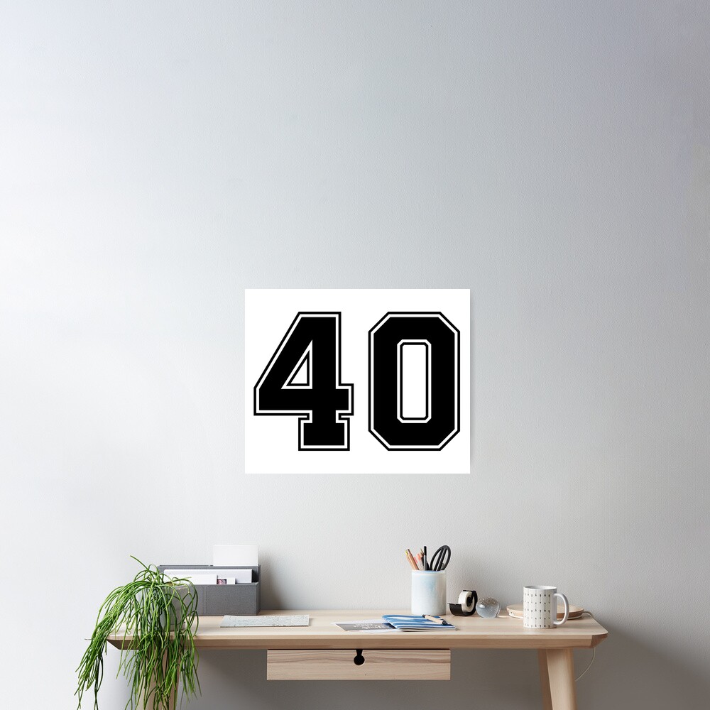 "40 American Football Classic Vintage Sport Jersey Number in black ...