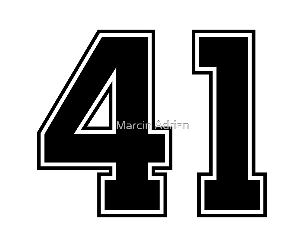 "41 American Football Classic Vintage Sport Jersey Number in black ...