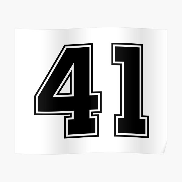 "41 American Football Classic Vintage Sport Jersey Number in black ...