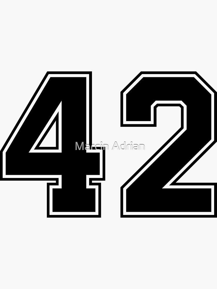 "42 American Football Classic Vintage Sport Jersey Number in black ...