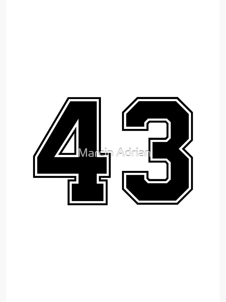 "43 American Football Classic Vintage Sport Jersey Number in black ...