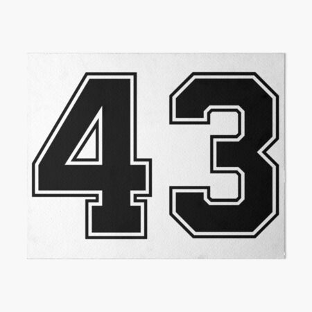 "43 American Football Classic Vintage Sport Jersey Number in black ...