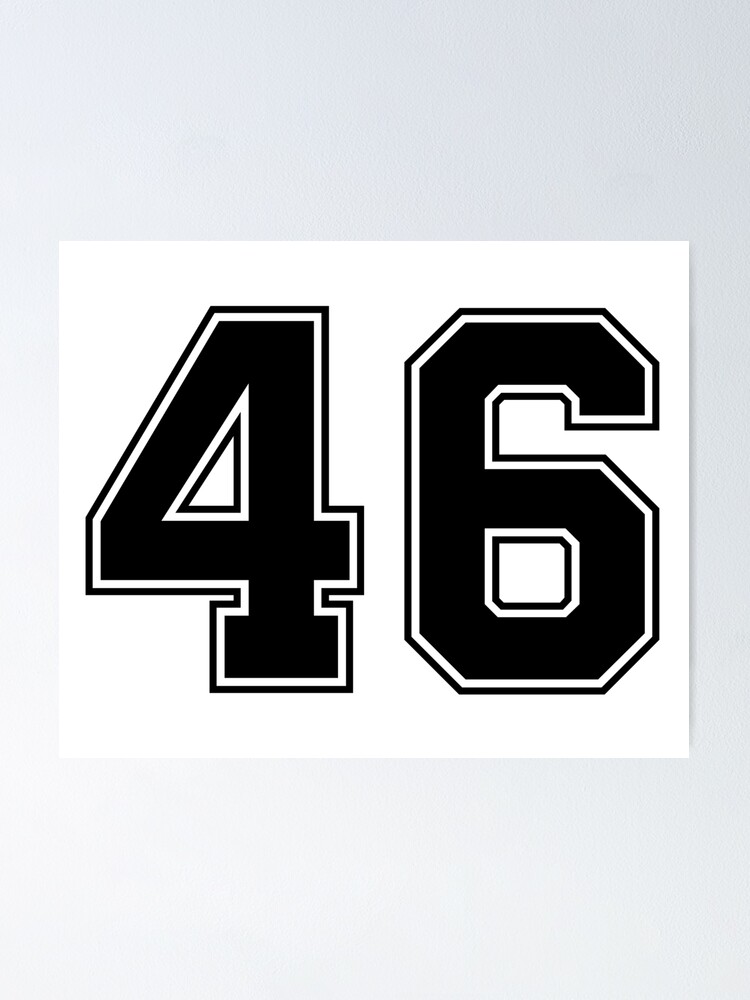 "46 American Football Classic Vintage Sport Jersey Number in black ...