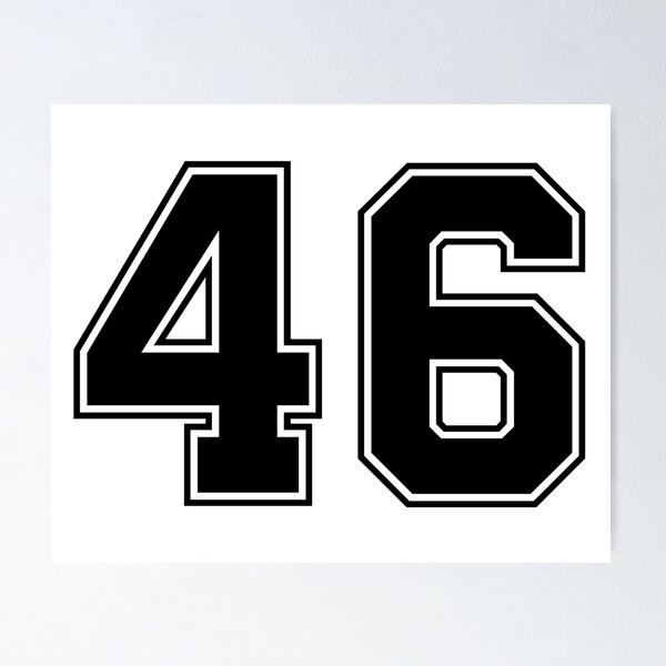 "46 American Football Classic Vintage Sport Jersey Number in black ...