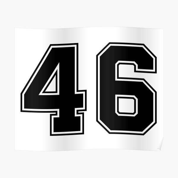 "46 American Football Classic Vintage Sport Jersey Number in black ...