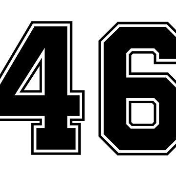 "46 American Football Classic Vintage Sport Jersey Number in black ...