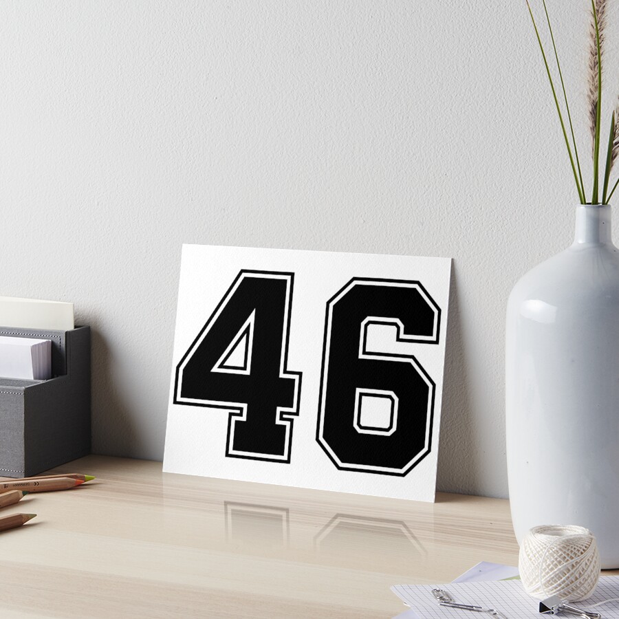 "46 American Football Classic Vintage Sport Jersey Number in black ...