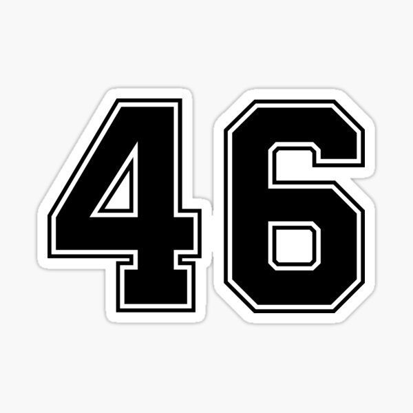 "46 American Football Classic Vintage Sport Jersey Number in black ...