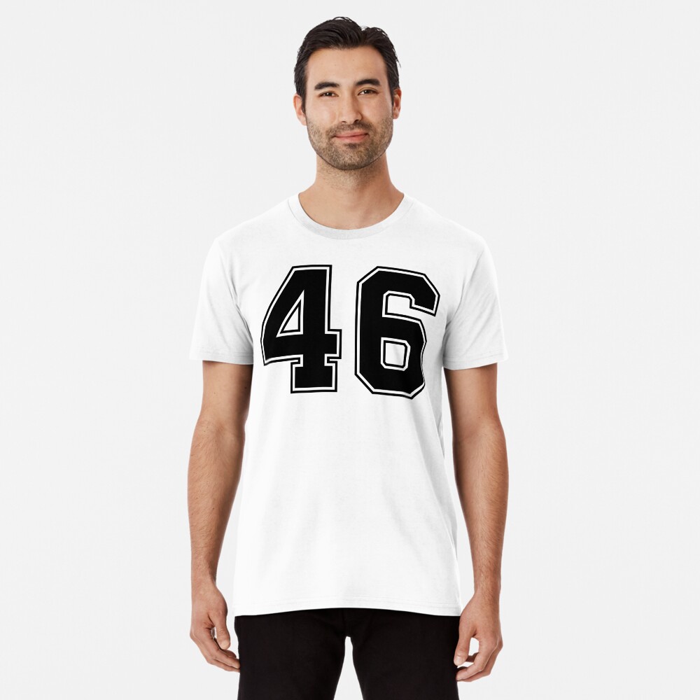 "46 American Football Classic Vintage Sport Jersey Number in black ...