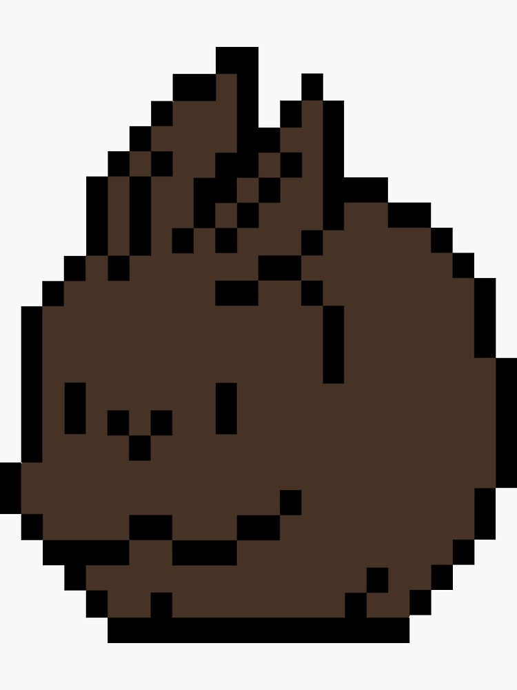 "Pixel Rabbit (Brown)" Sticker for Sale by kishizu | Redbubble