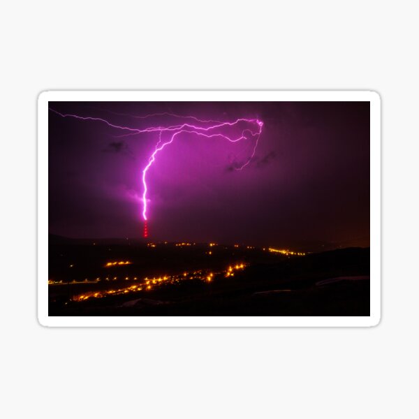 "Purple Lightning Strike" Sticker by DafyddEm | Redbubble