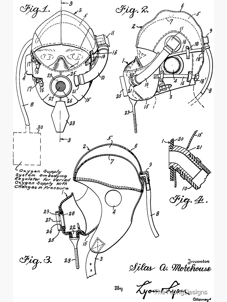 "Oxygen Mask Vintage Patent Hand Drawing" Poster by TheYoungDesigns ...