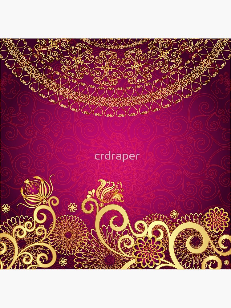 "Red and Gold Indian inspired design" Poster by crdraper | Redbubble