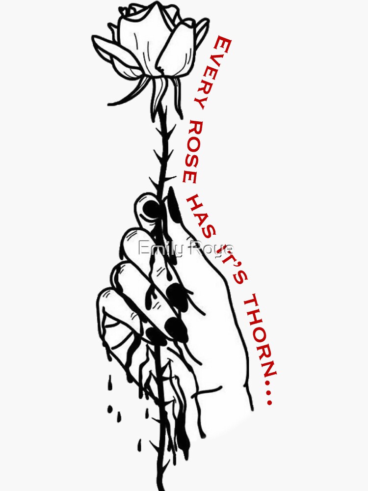 "Every Rose Has Its Thorn" Sticker by emilynicole718 | Redbubble