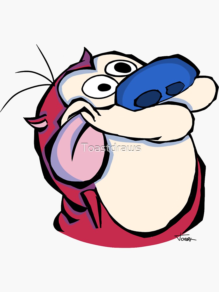"Stimpy " Sticker for Sale by Toastdraws | Redbubble