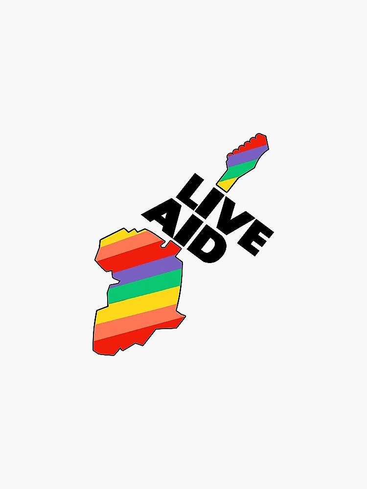 "Live Aid" Sticker for Sale by Making-Waves | Redbubble