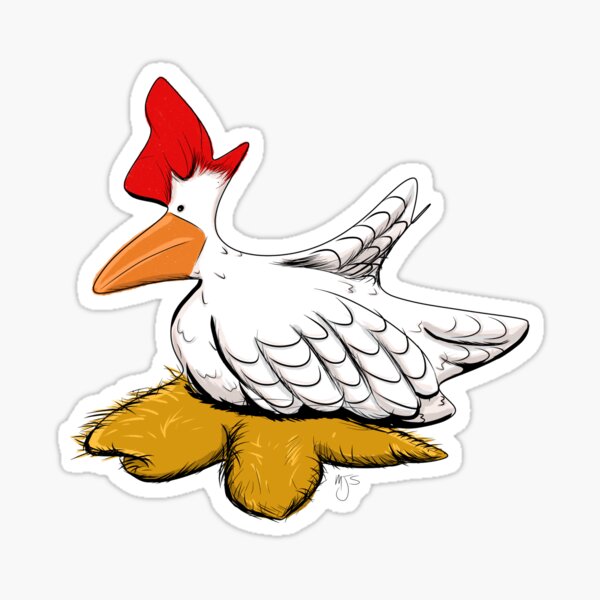 "Henpecked" Sticker for Sale by MJScribbles | Redbubble