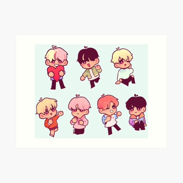 "ot7 chibis - bts" Art Print for Sale by ayilings | Redbubble