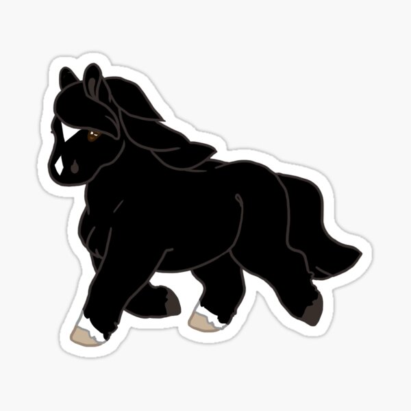 "Horses! Chibi Percheron (Black)" Sticker for Sale by Kitten-Kaboodle ...