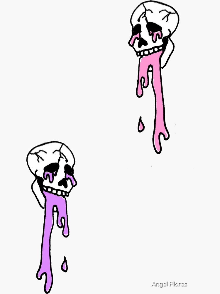 "Pink & Purple Goo Skull" Sticker by AngelicMelody | Redbubble