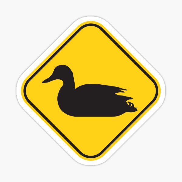 "Duck crossing/caution road sign!" Sticker for Sale by ArtBart | Redbubble
