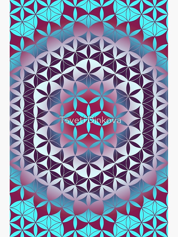 "Flower of Life Hexagon Mandala Pattern" Art Print for Sale by Tsveta ...