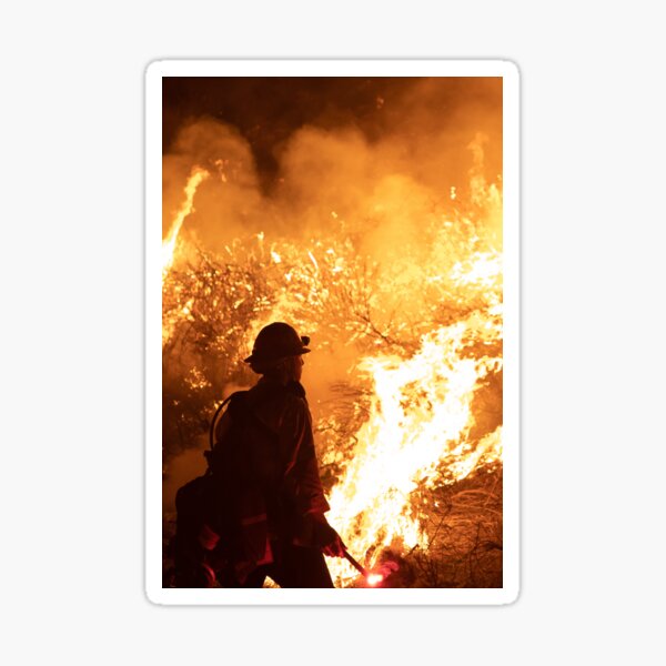 "Fireman In Action" Sticker for Sale by mattcalisurfer | Redbubble