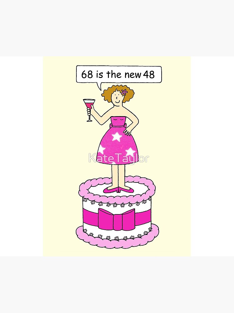 "68th Birthday 68 is the New 48 Cartoon Humor" Travel Coffee Mug for ...