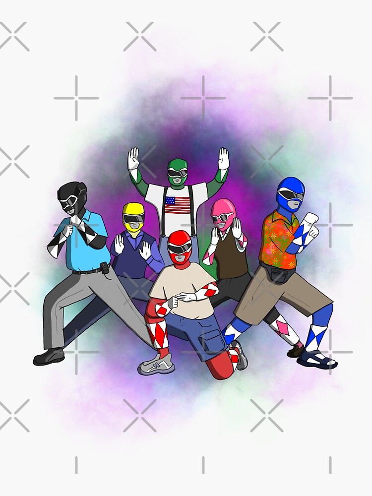 "Dad Power Rangers" Sticker for Sale by CosmicFlyer | Redbubble