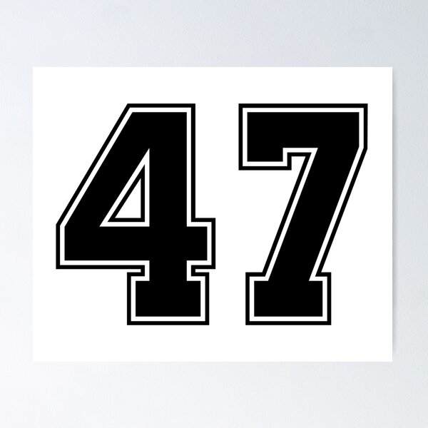 "47 American Football Classic Vintage Sport Jersey Number in black ...