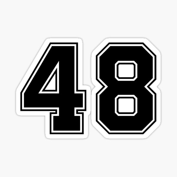 "48 American Football Classic Vintage Sport Jersey Number in black ...