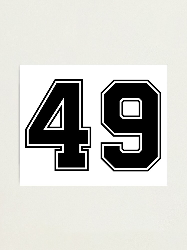"49 American Football Classic Vintage Sport Jersey Number in black ...