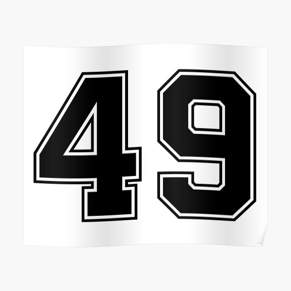 "49 American Football Classic Vintage Sport Jersey Number in black ...