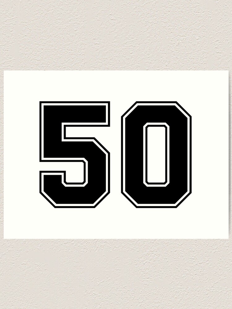 "50 American Football Classic Vintage Sport Jersey Number in black ...